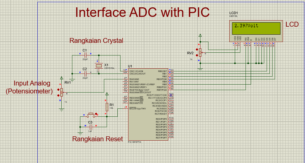 Interface ADC Menggunakan PIC16F877A - Ra