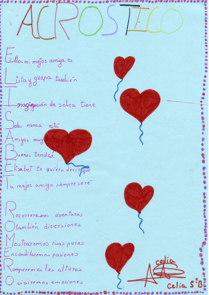 bibliovera: Acrósticos de alumnos de 5º B