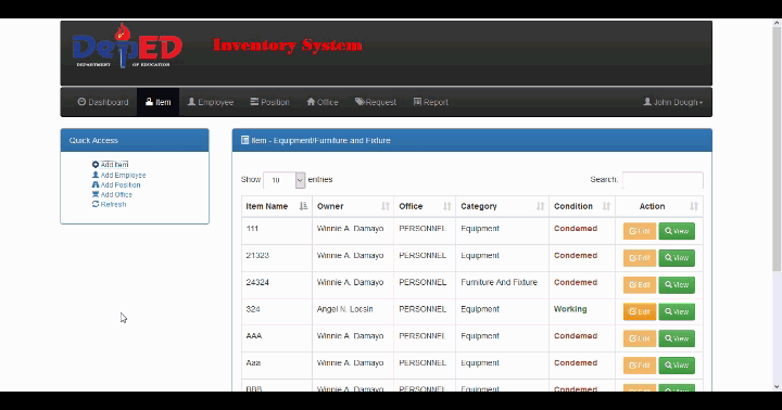 Equipment inventory management system in PHP with source code ...