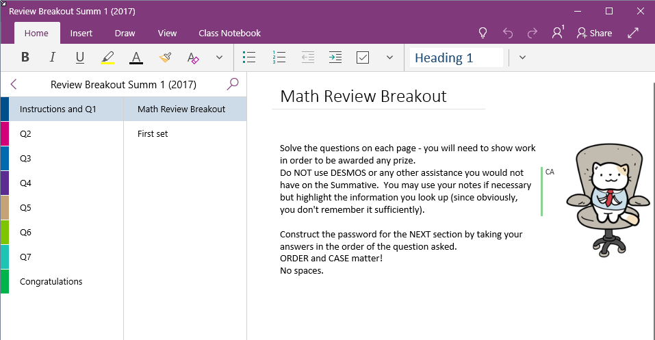 Escape Room / BreakOut in OneNote – OneNoteSchool