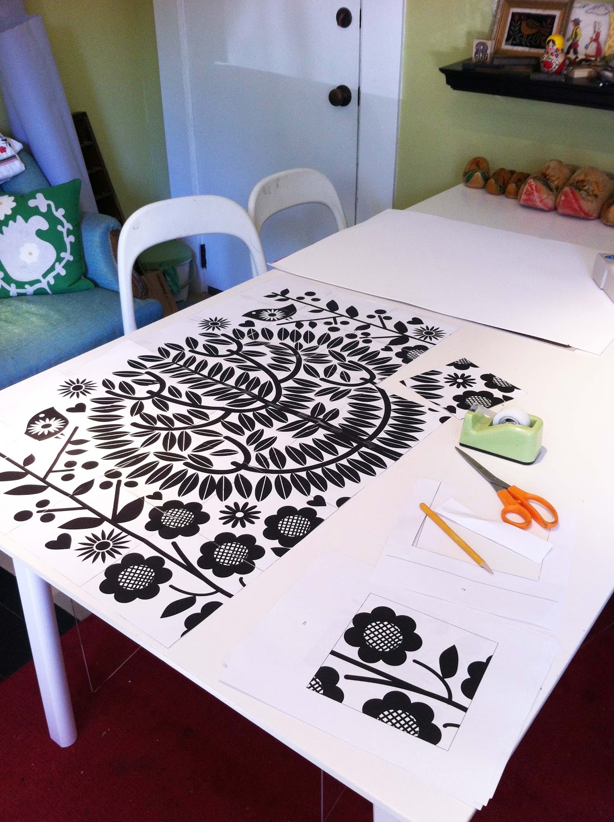 dutch door press: the making of a giant linoleum block print