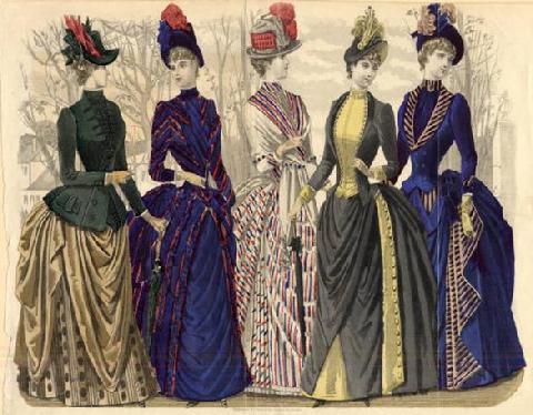 All The Pretty Dresses: Late 1880's Day Dress in Blue and Red