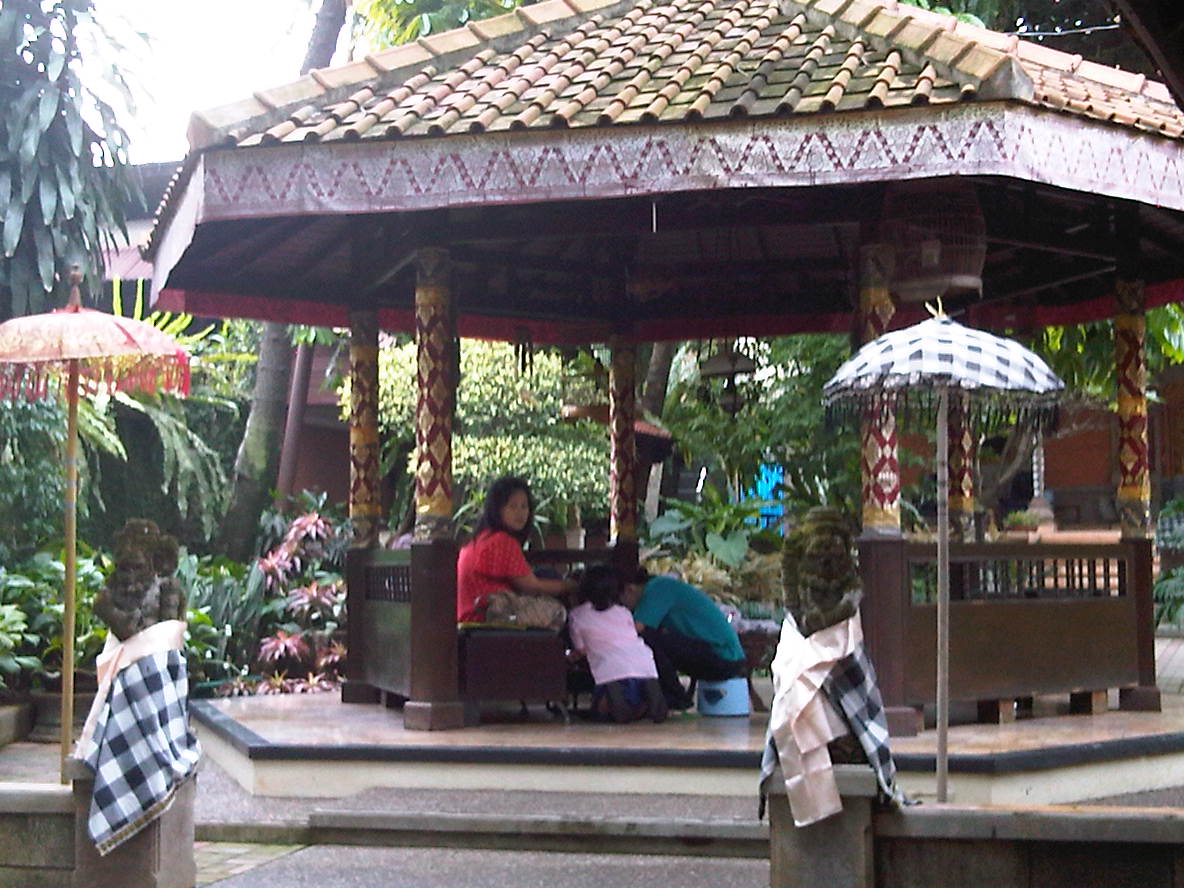gazebo with Hindu ornament