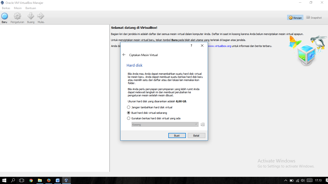 Tutorial Install Linux Debian Berbasis (CLI) melalui Virtual Box