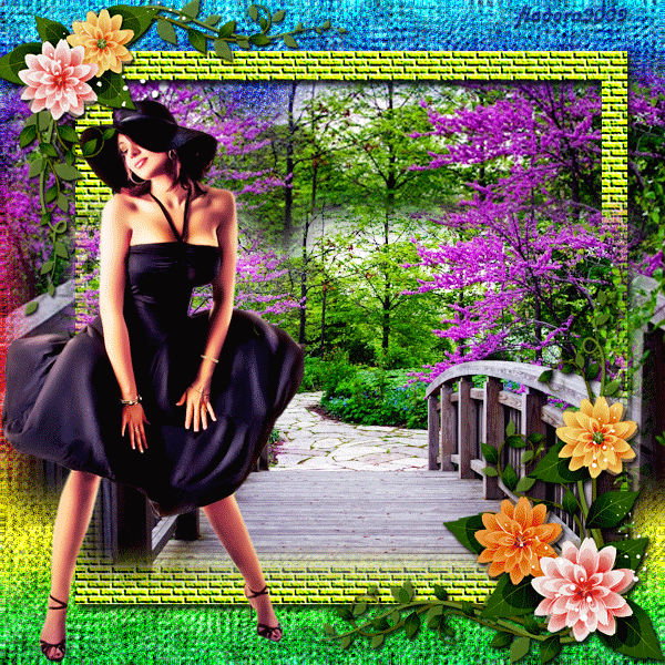 Animowane obrazki lato: Animowane obrazki kobiety latem