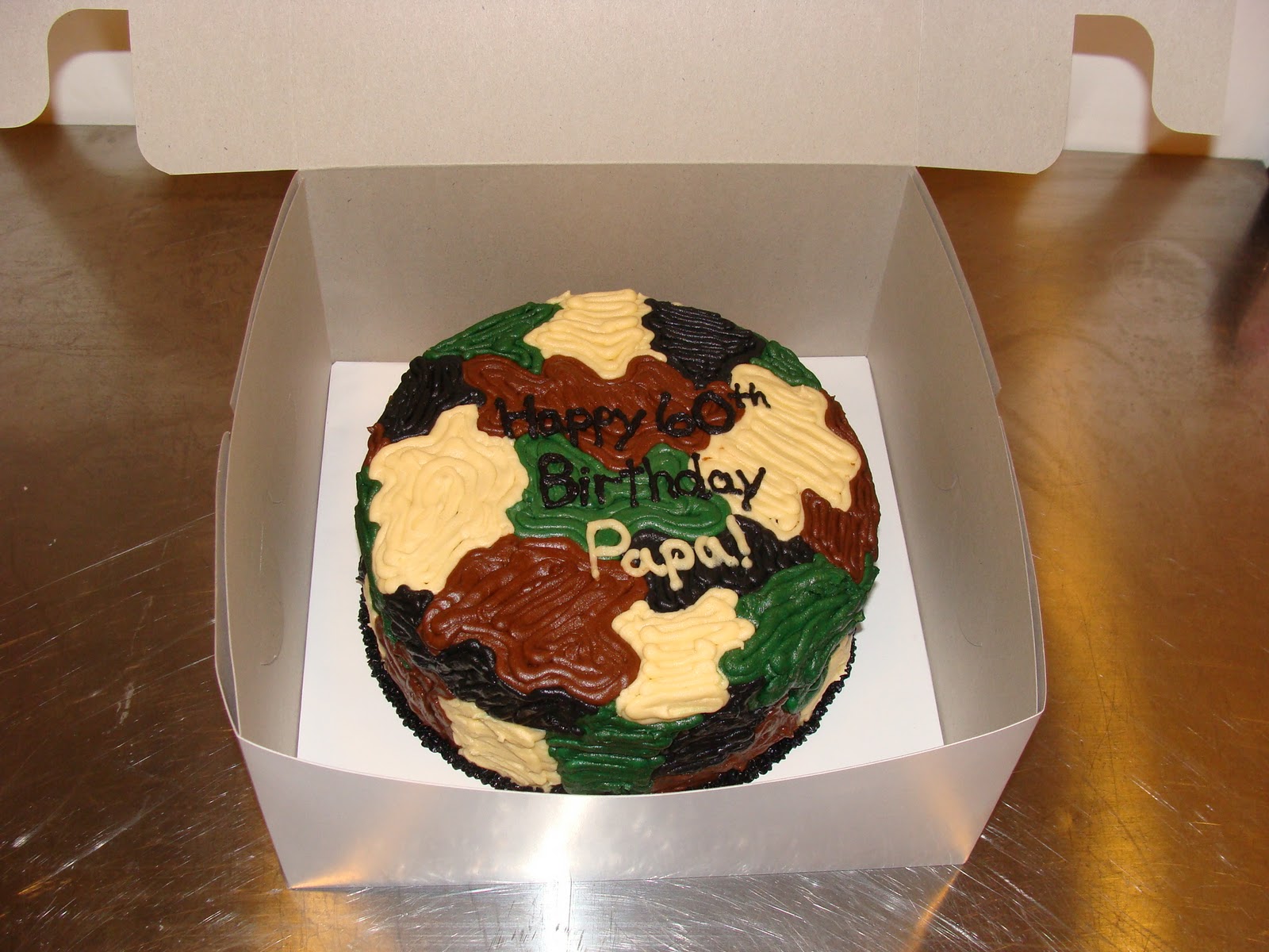 Door County Custom Cakes and Cookies: Camouflage Cake for Jim's 60th