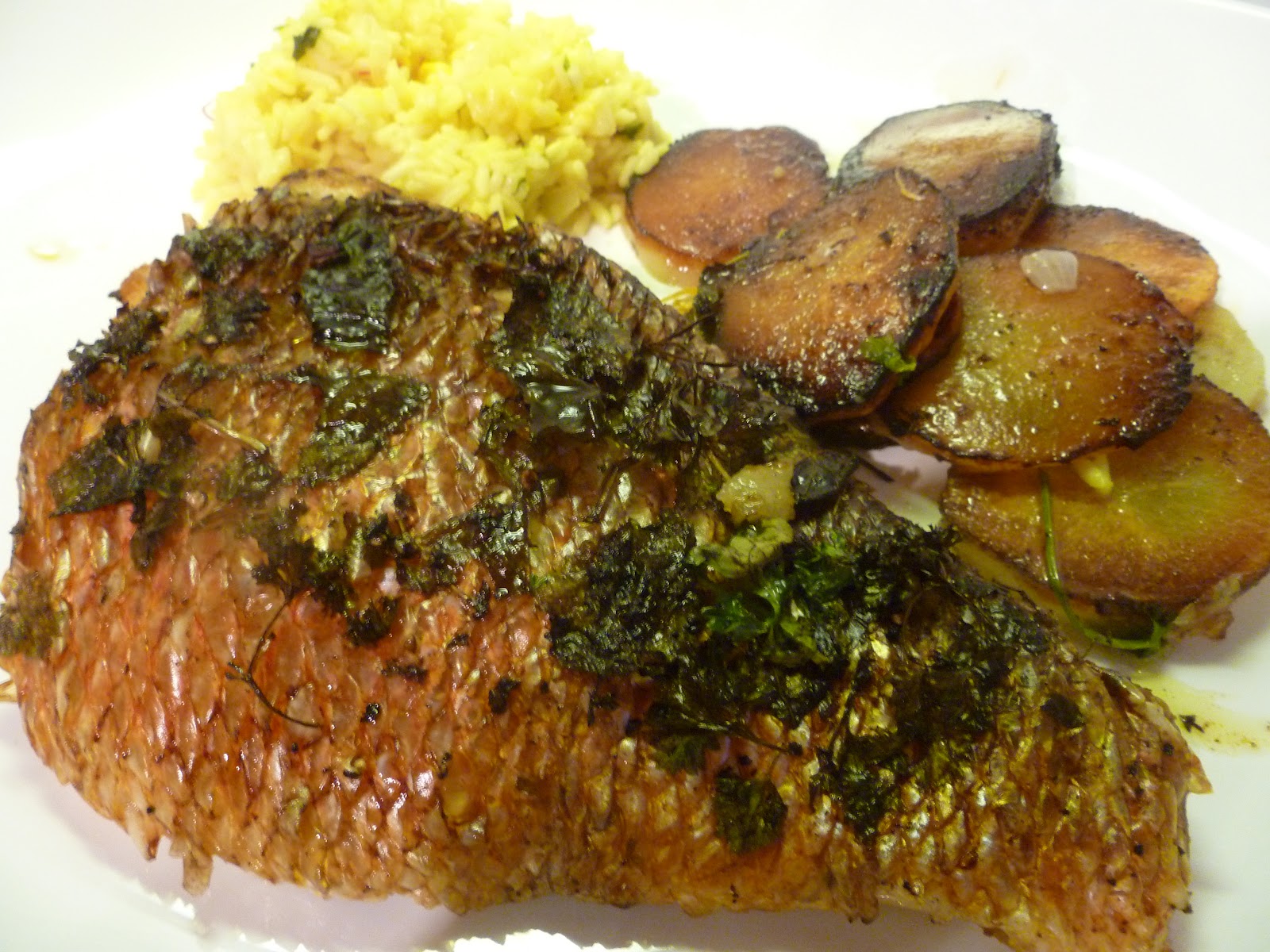 Lindaraxa: Whole Red Snapper Baked With Potatoes, Garden Herbs And Vermouth