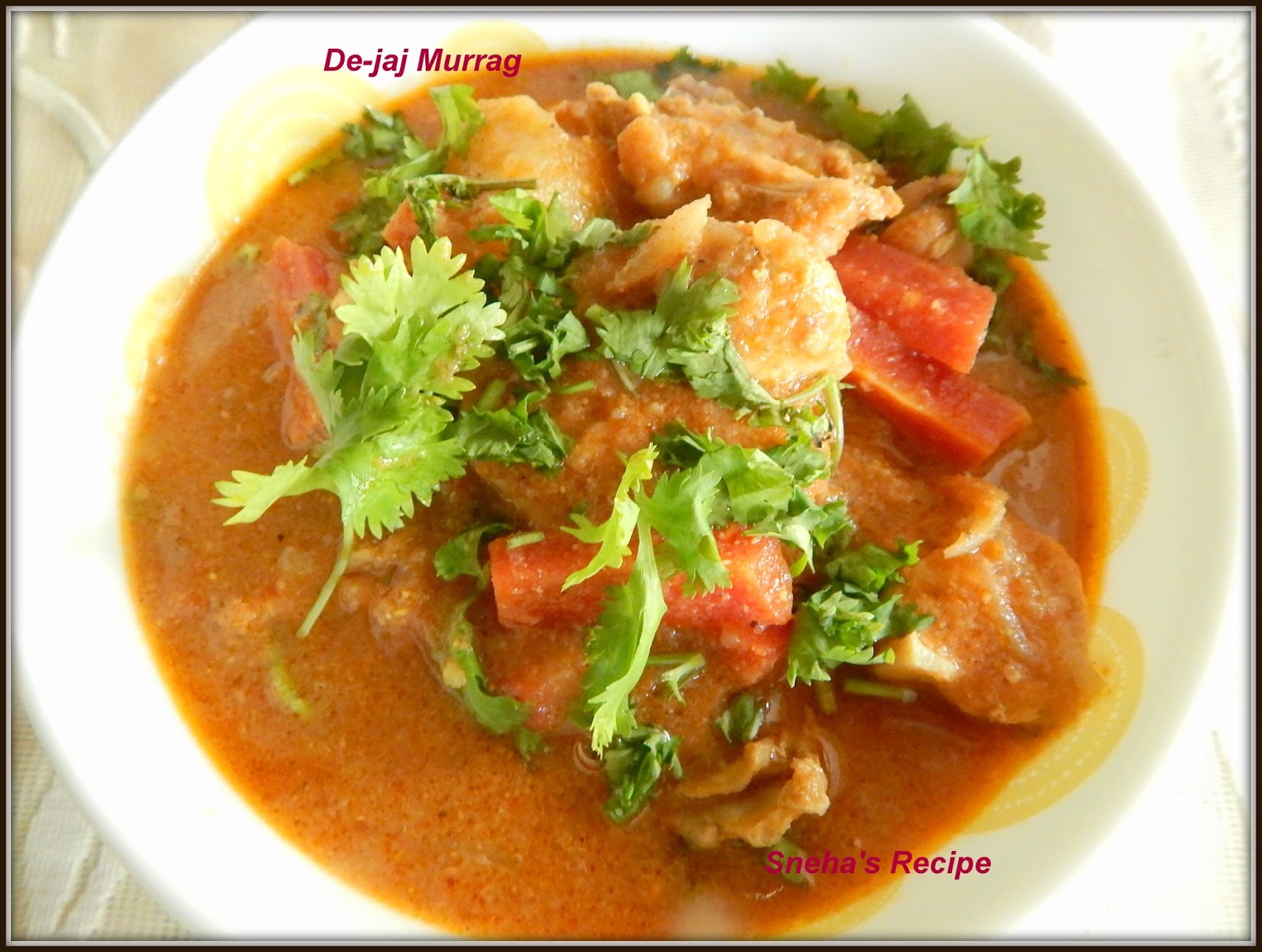 De-jaj Murrag / Chicken Saloona - A Chicken Stew - UAE - Sneha's Recipe