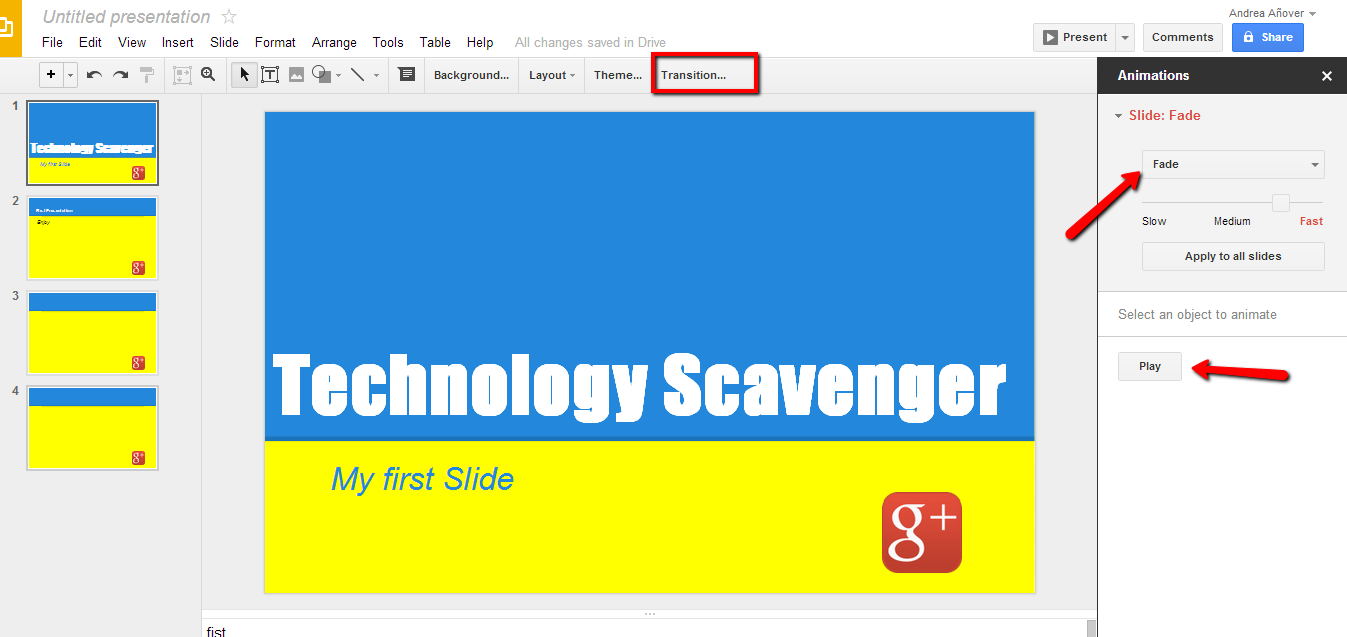 Present Slides Using Google Drive Presentation - Technology Scavenger