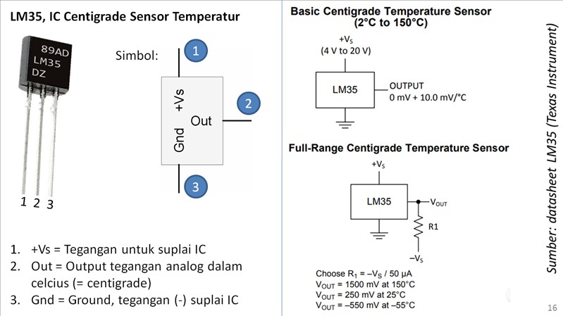 LM 35, IC Yang Didalamnya Sudah Terdapat Sensor Temperatur Dan ...