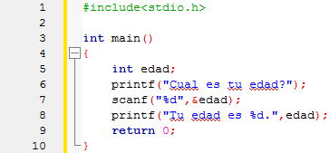 Programación en C: Uso básico de scanf y printf
