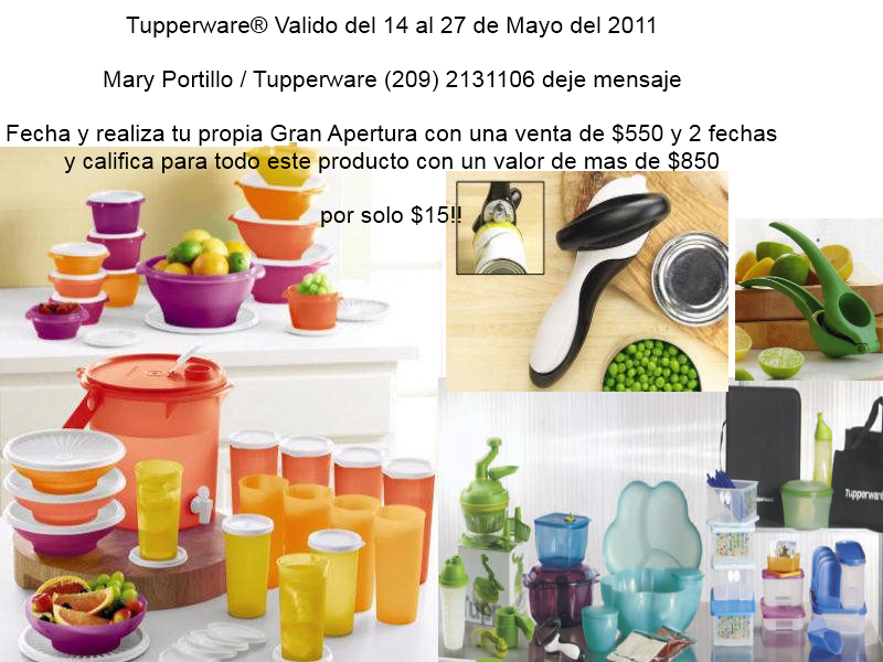 TUPPERWARE GANA PRODUCTOS GRATIS: ESPECIALES Tupperware