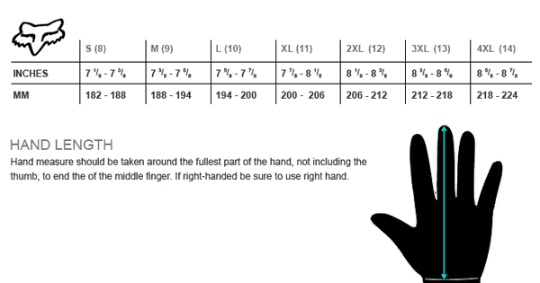 Mx District Blogstore: Fox Size Chart