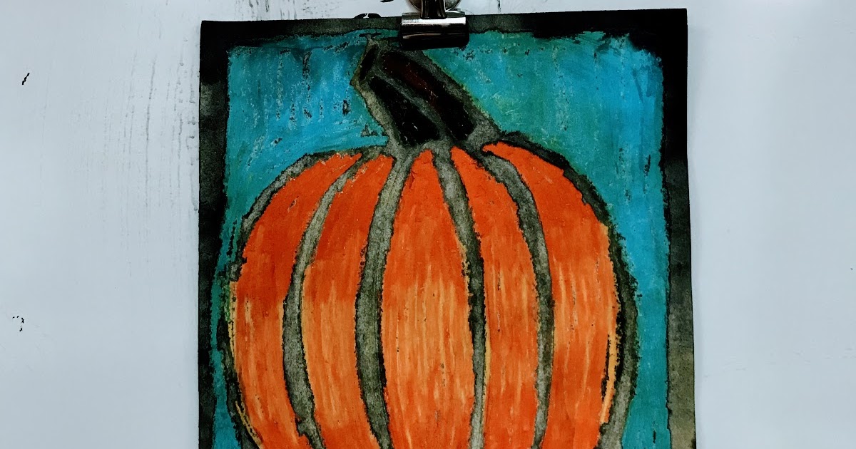 Elements of the Art Room: 3rd grade Oil Pastel faux Batik pumpkins
