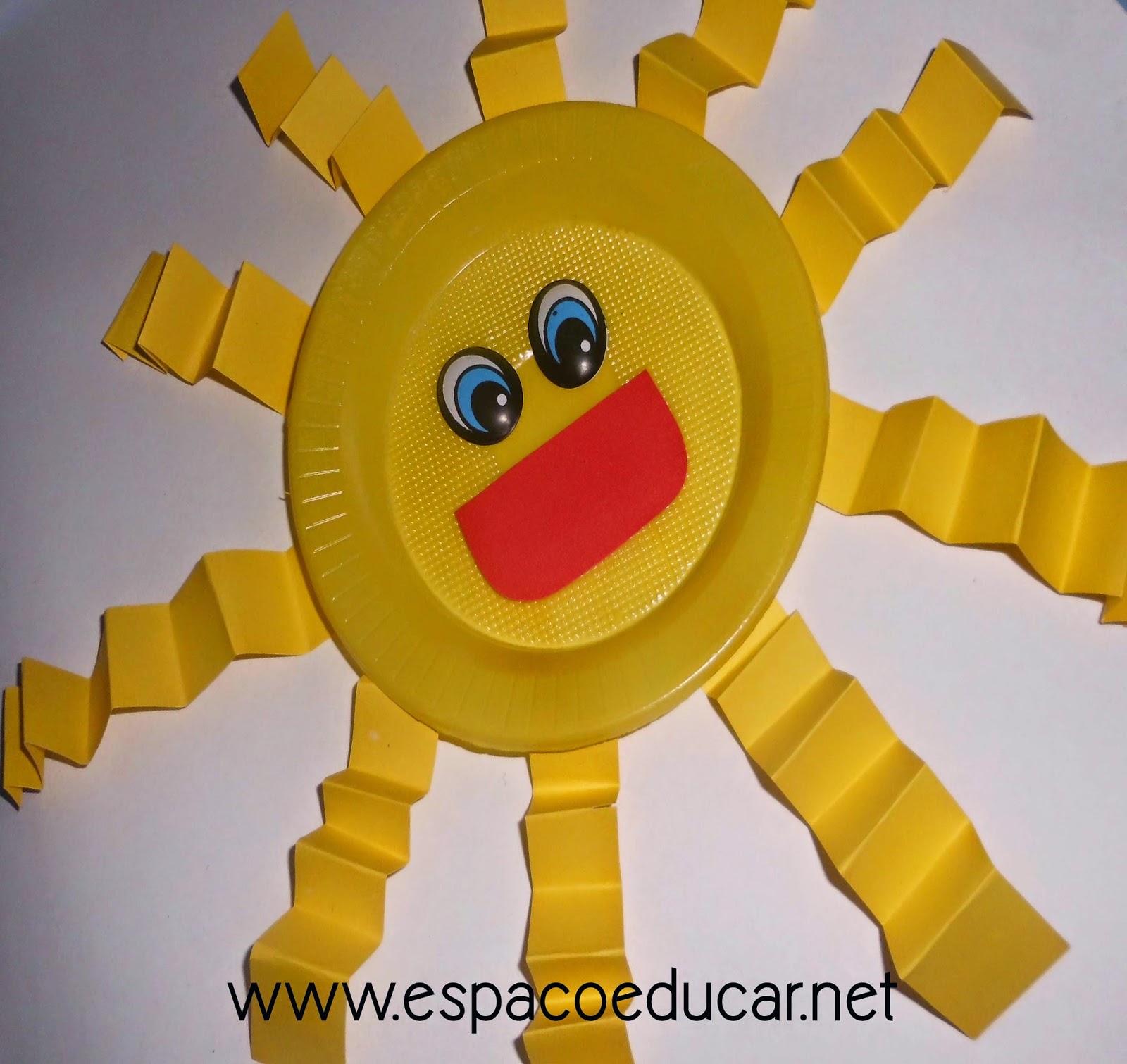 Dica de arte e reciclagem: sol feito com pratinho -ESPAÇO PEDAGÓGICO