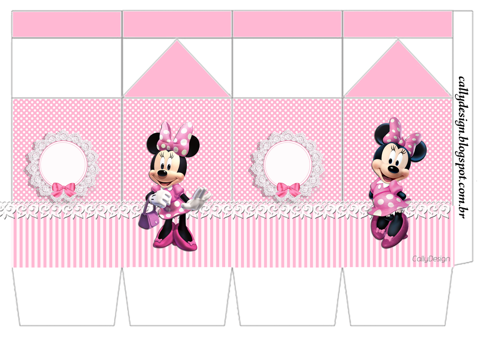 Minnie with Pink Stripes: Free Printable Boxes. - Oh My Fiesta! in english