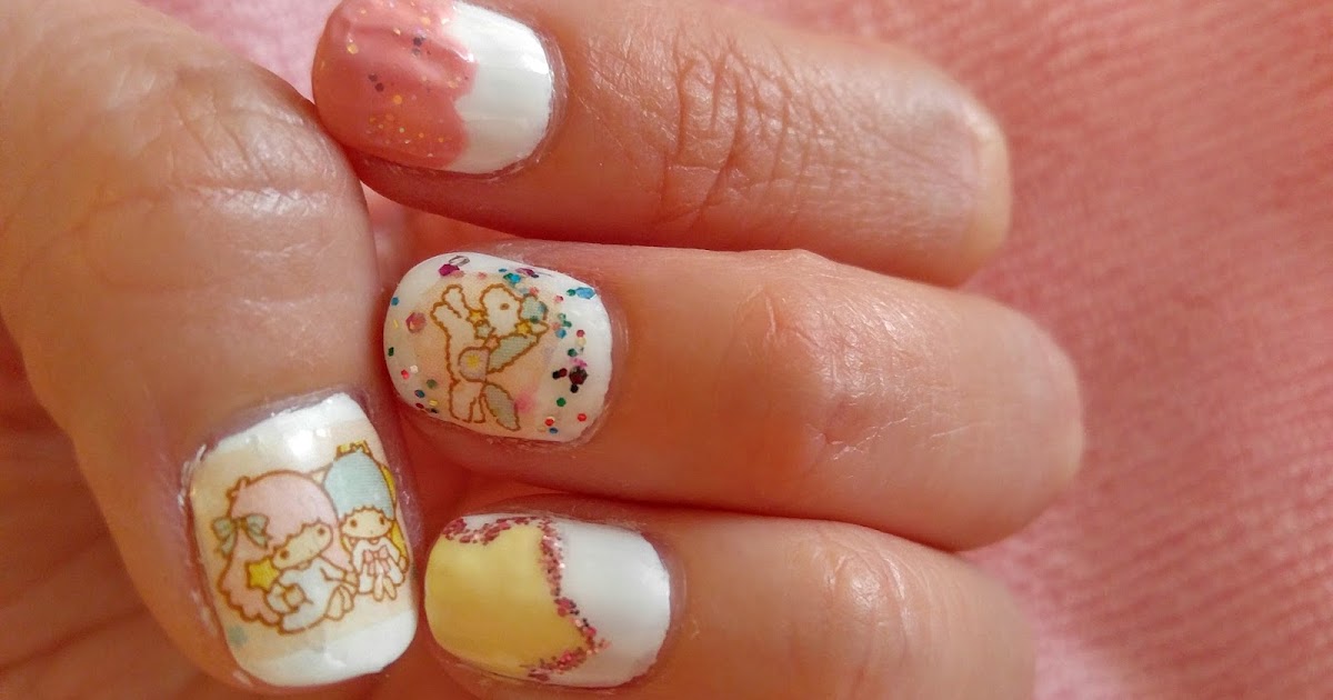 Cutesy 2 Glam Nails: Little Twin Stars-Paper Tape Nail Art