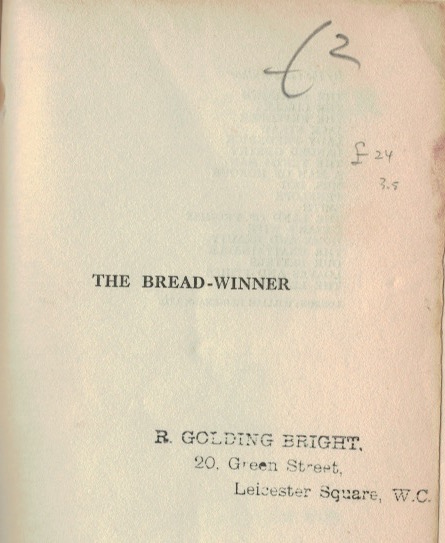 The Bread-Winner (1930) by W. Somerset Maugham