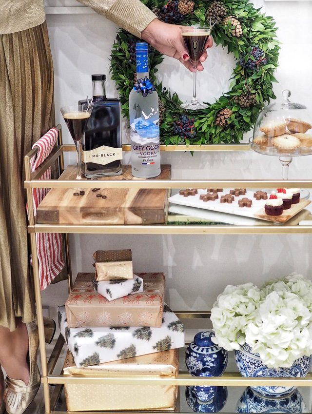 The Ultimate Holiday Bar Cart featuring The Grey Goose L’Espresso ...