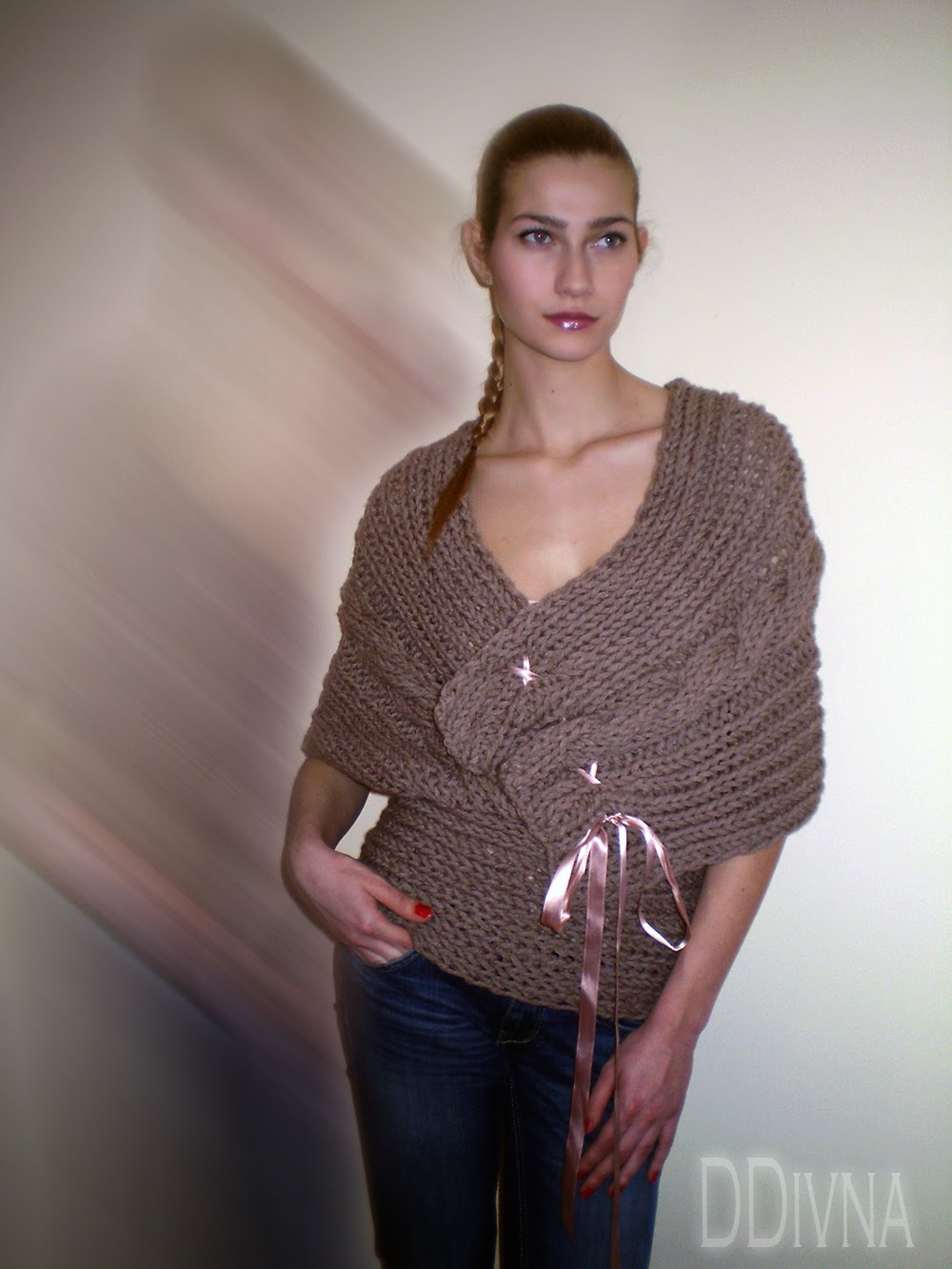 DIVNA'S SWEATERS: unique sleeveless sweater in French beige