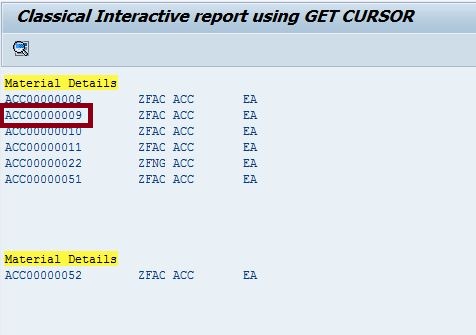 Classical Interactive report using GET CURSOR technique in SAP ABAP - Learn SAP Program