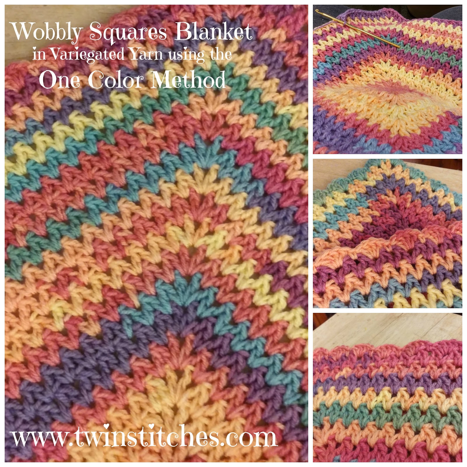 Tw-In Stitches: Wobbly Squares Blanket {without changing colors} | Free ...