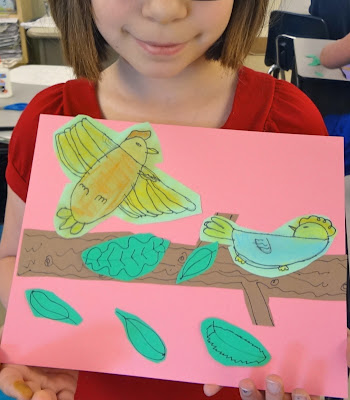 The Talking Walls: Spring Bird Drawing Collage