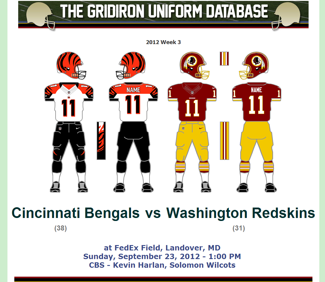 The Gridiron Uniform Database: 2012-09-23