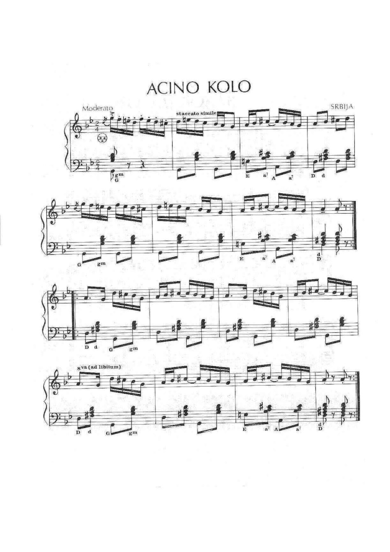 NOTE | DOMACE I STRANE: ACINO KOLO AKORDI NOTE