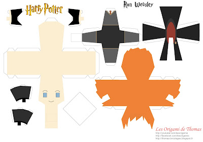 Harry, Ron, Hermione et le vif d'Or d'Harry Potter en papercraft