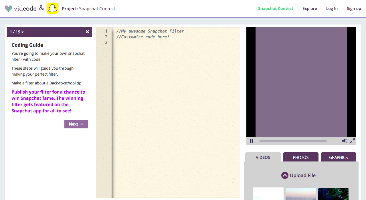 The Library Voice: Vidcode & Snapchat Team Up For A Fun Coding Challenge!