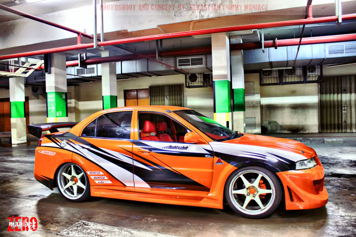 japanese custom cars: Mitsubishi Lancer Evo 4 Wide Body
