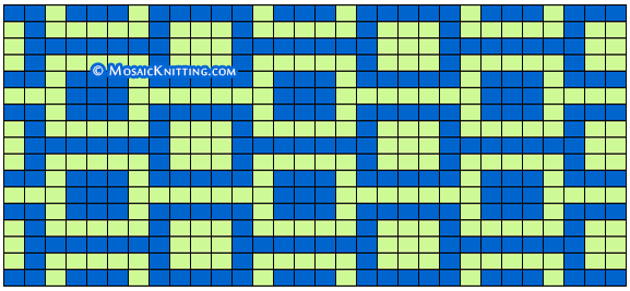 Horizontal Chain - knitting in the round 🧶 Mosaic Knitting