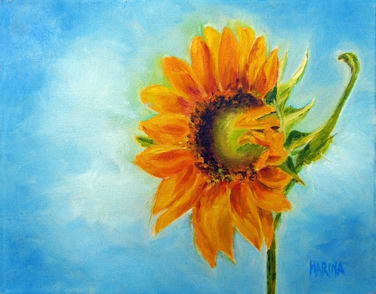 Marina Petro ~ Adventures In Daily Painting: SUNFLOWER, Original Oil ... Marina Petro ~ Adventures In Daily Painting: SUNFLOWER, Original Oil ...