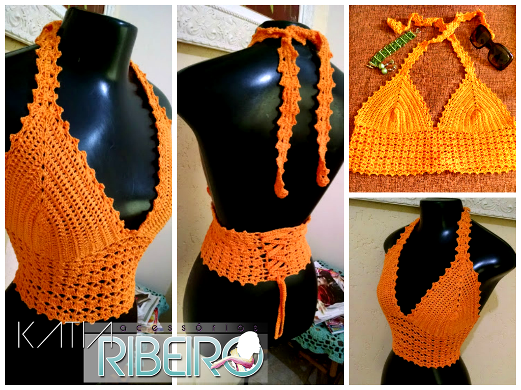 Cropped de crochê com receita e vídeo