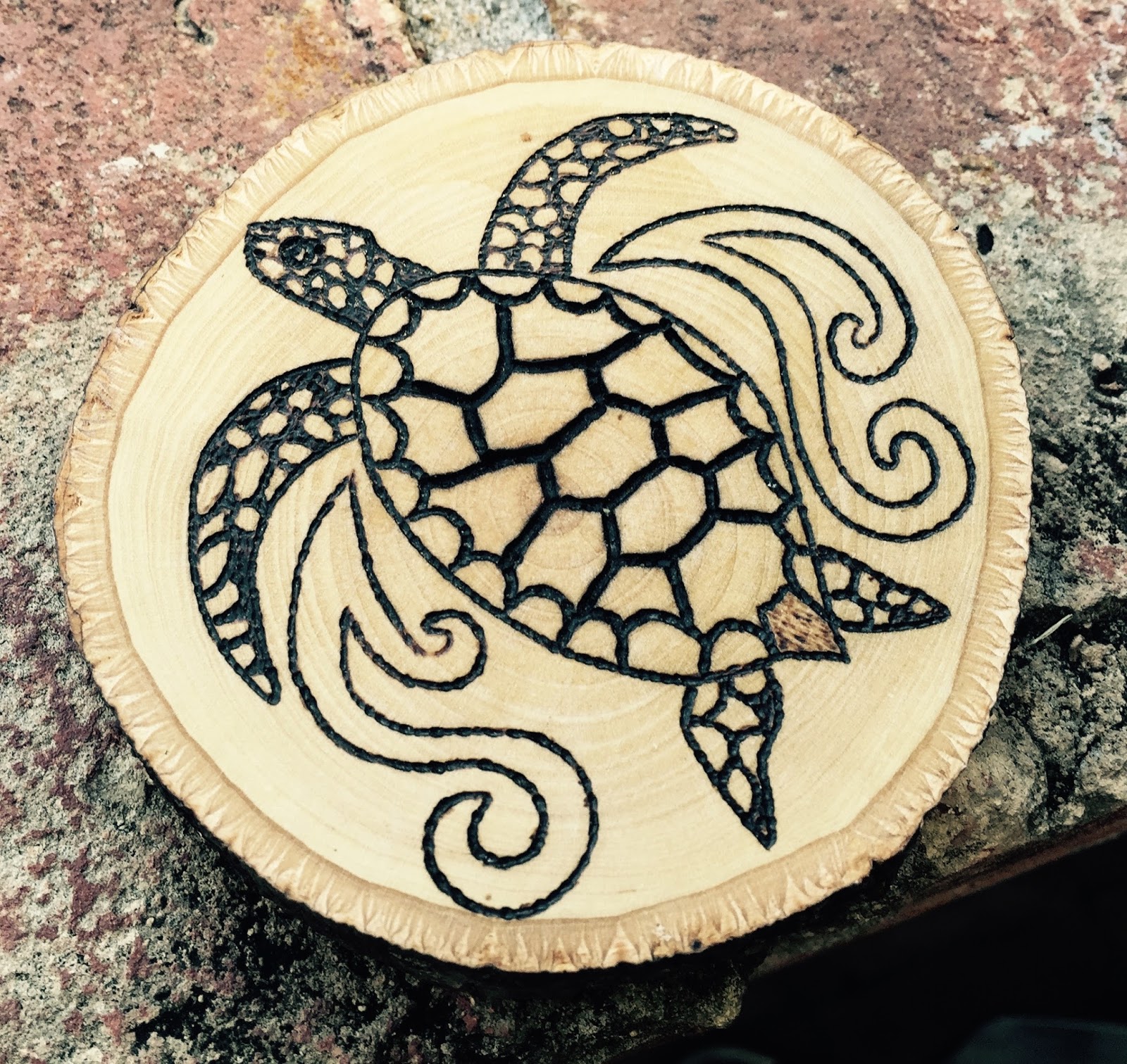 Walden Wood Pyrography: Turtle Coaster
