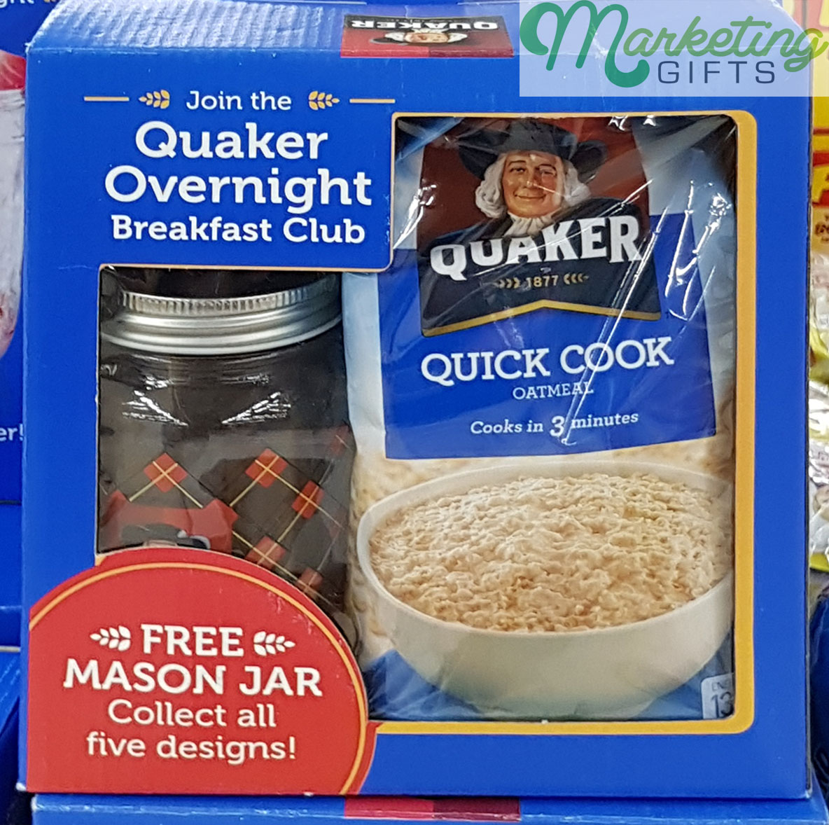 Marketing Gifts: Quaker In-Pack Promotion: Custom Mason Jar