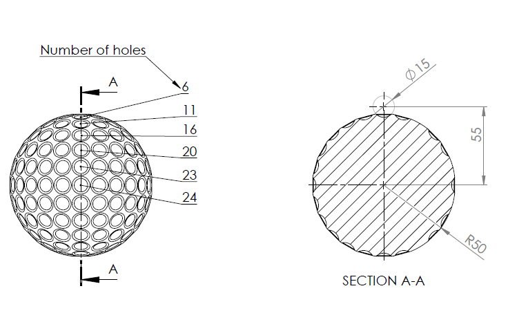 SOLIDWORKS | GOLF BALL - CAD DESIGNS