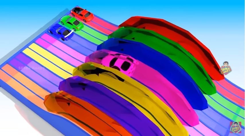 Colors for Children to Learn with Toy Super Cars with Color Water Glass ...