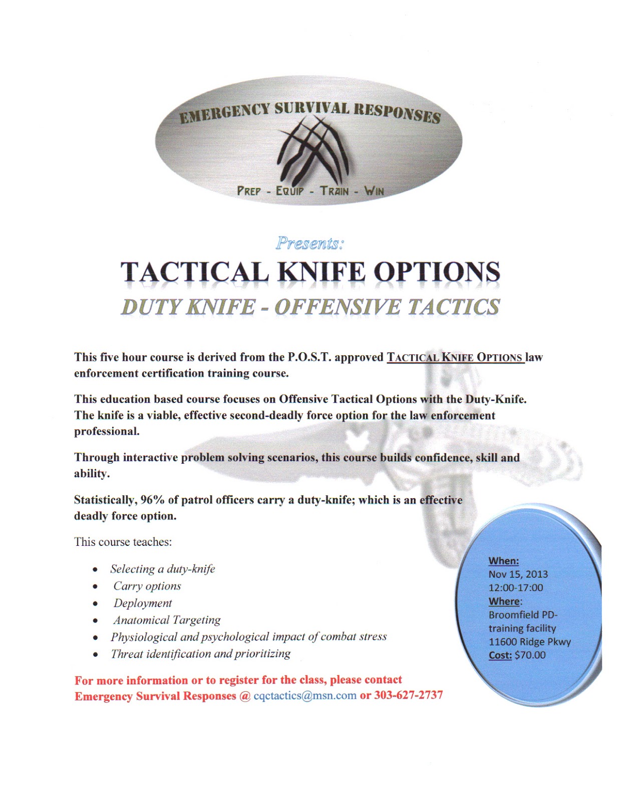 Tactical Knife Options and....: Tactical Knife Options-Duty Knife ...