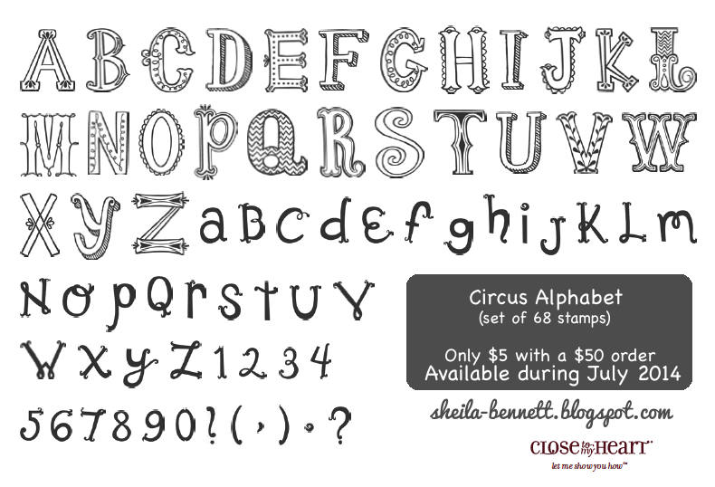 Sheila's Stamping Stuff: Circus Alphabet (July SOTM Blog Hop)