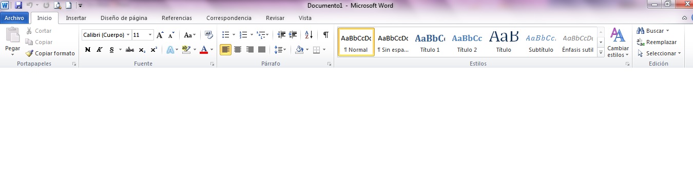 El procesamiento de textos: El Menú de inicio Word 2010