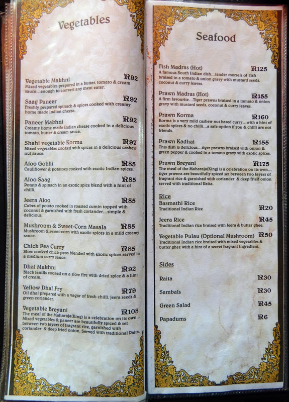 .: Lunch at the Indian Chapter, Tableview