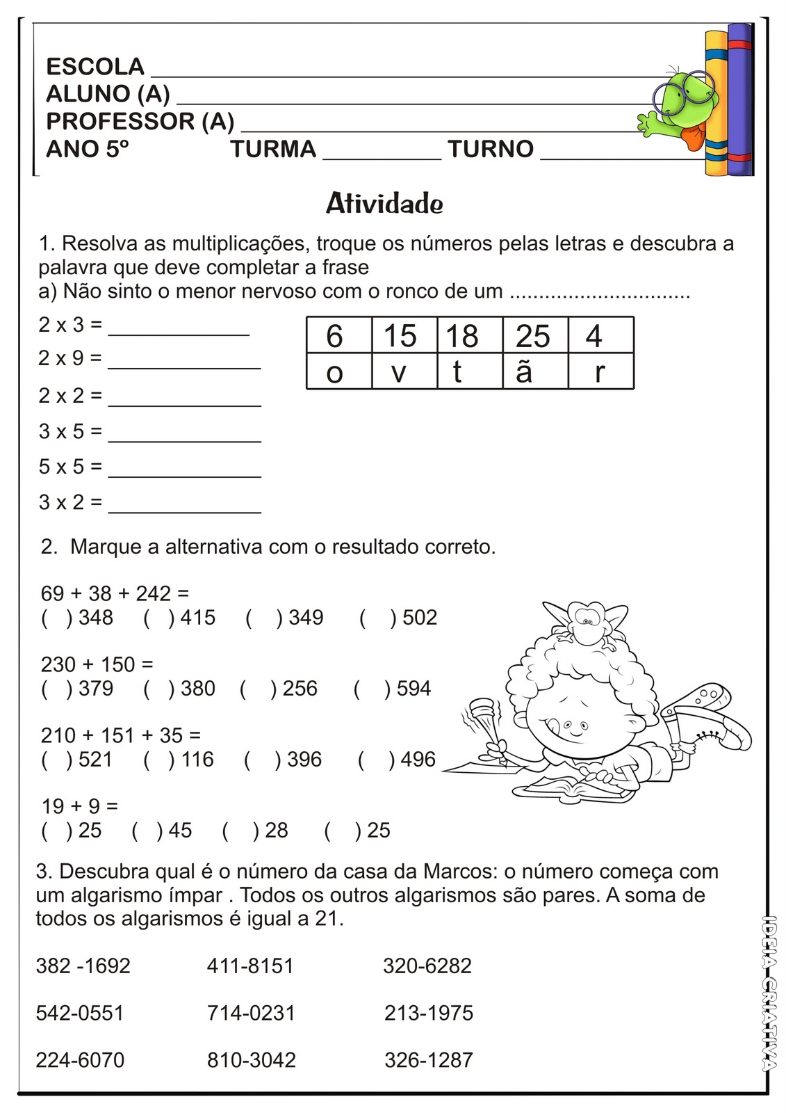 SOSPROFESSOR-ATIVIDADES: Revisão de Matemática 1