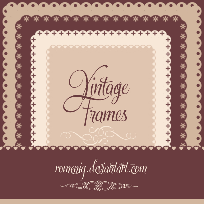 Efeito Photoshop: Vintage Frames Brush Set