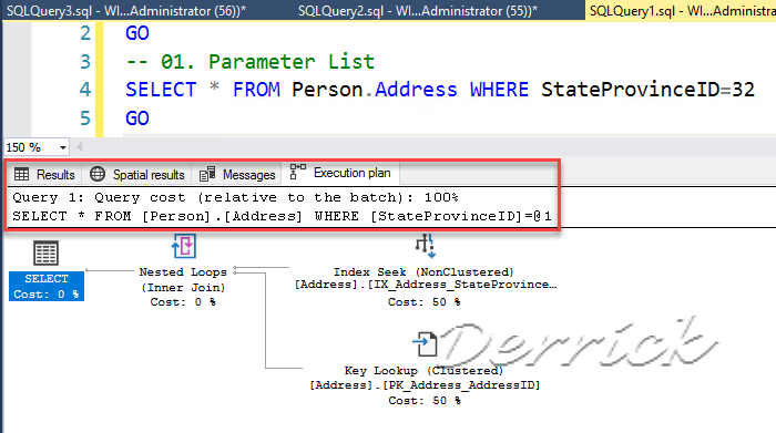 德瑞克:sql Server 學習筆記 Sql Server Ssms Look At Parameter From Execution Plan 查看 執行計畫 所使用的參數 4497