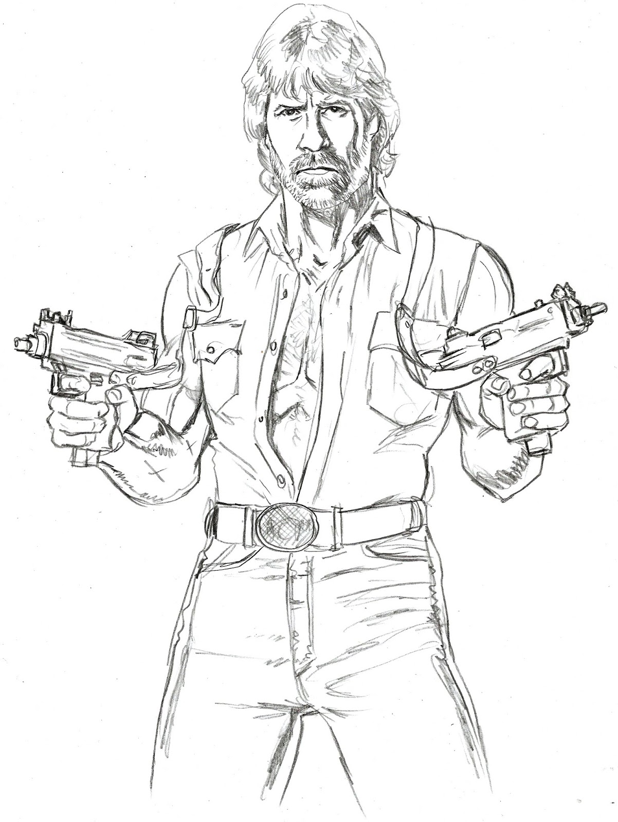 Chuck Norris Coloring Pages Sketch Coloring Page