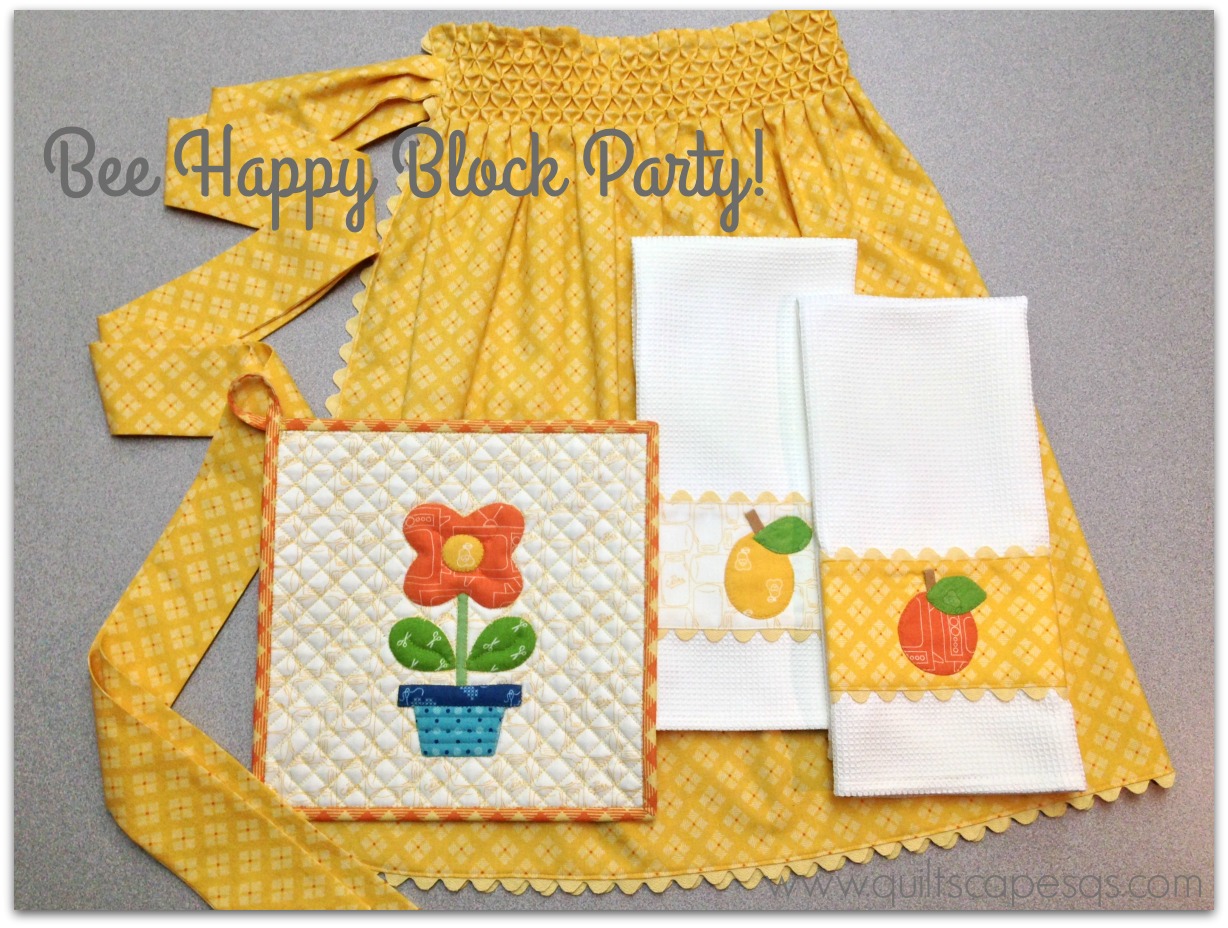 .Quiltscapes.: Bee Happy Block Party - Quick Kitchen Projects