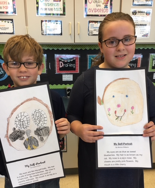 Third Grade's a Charm: Similes & Metaphors Self-Portraits