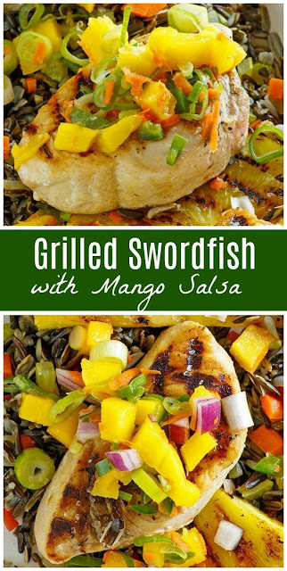 GRILLED SWORDFISH WITH MANGO SALSA | Healthy Food Recipes